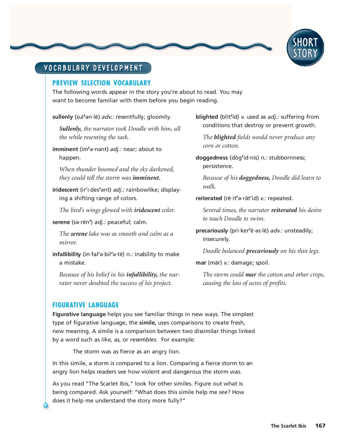 The Scarlet Ibis Figurative Language Worksheet | Language Worksheets