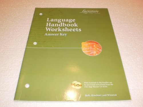 Language Handbook Worksheets Answer Key Language Worksheets