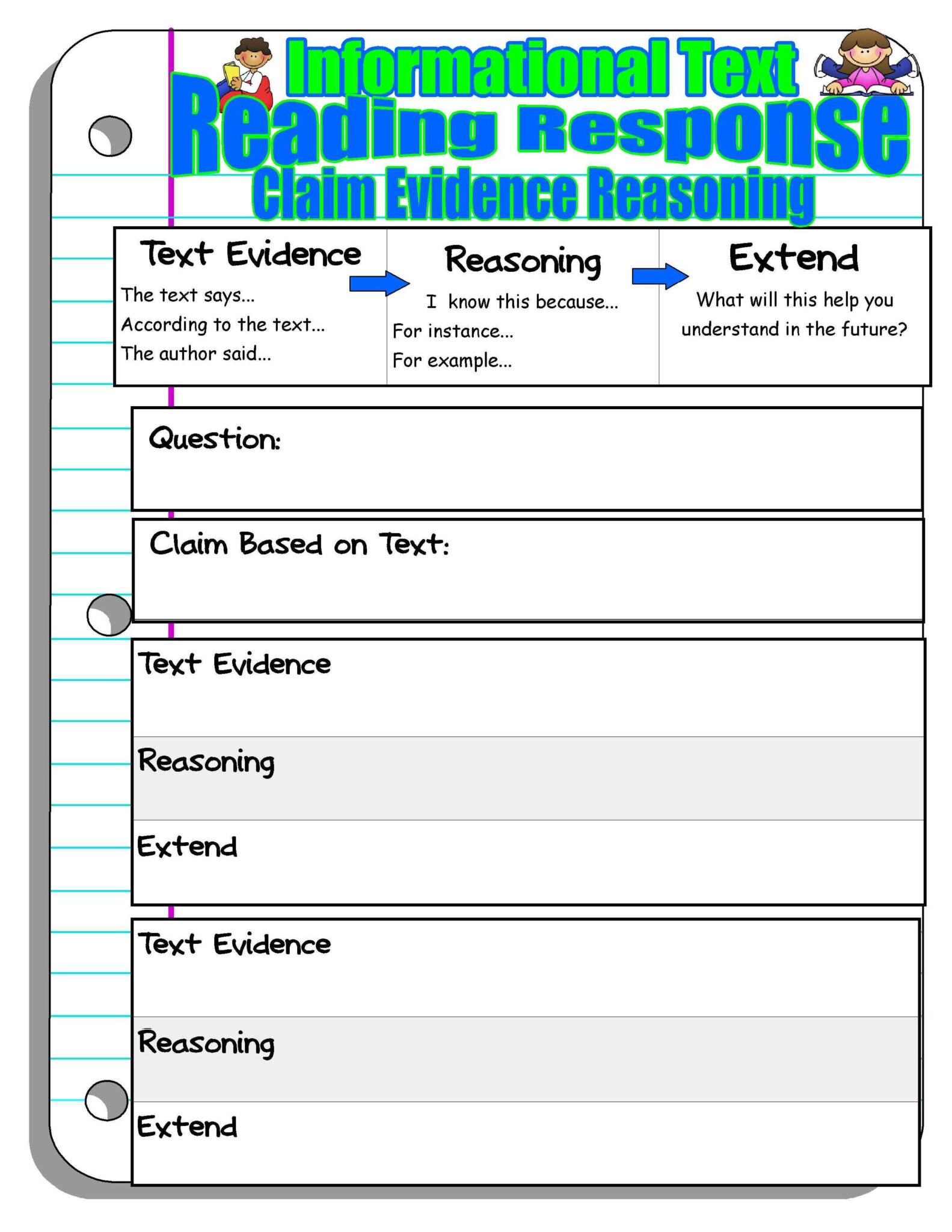 Claim Evidence Reasoning In Language Arts Worksheets | Language Worksheets