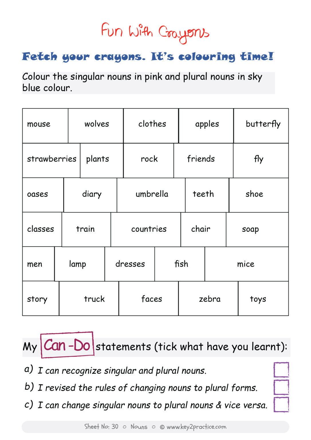 English Language Worksheet For Class 3 Language Worksheets