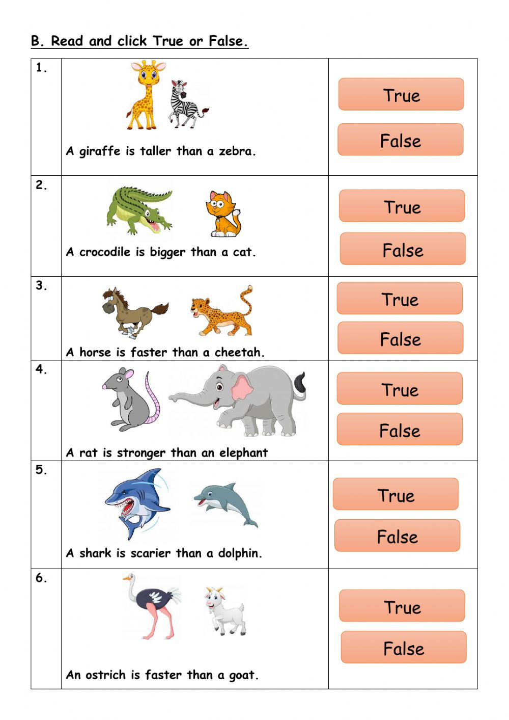 Comparative Adjectives Activity For Year 3 Language Worksheets