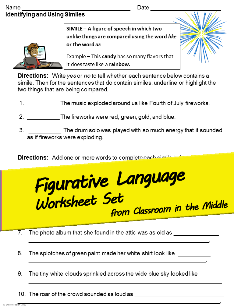 3 FREE Figurative Language Worksheets By Stacey Lloyd TpT Language