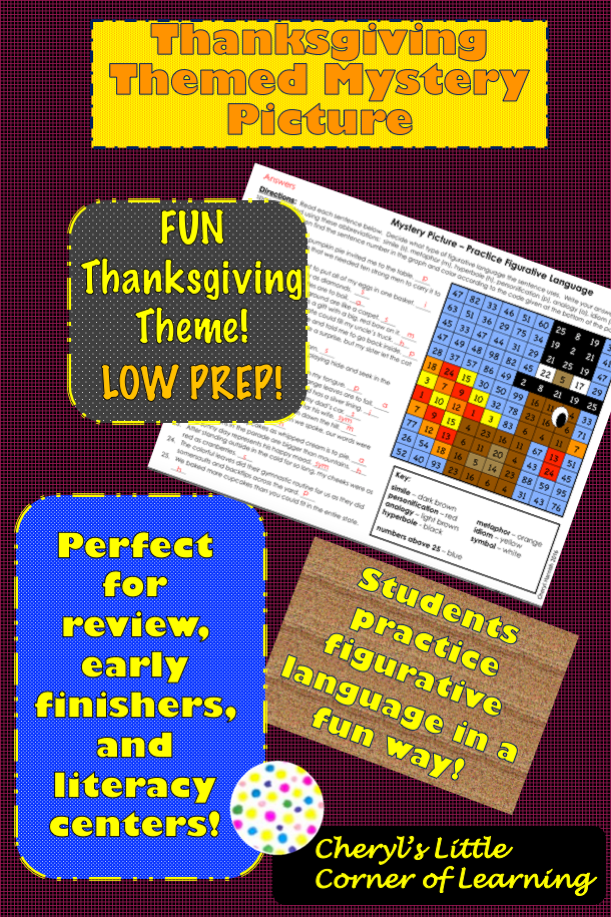 Thanksgiving Figurative Language Worksheets Language Worksheets