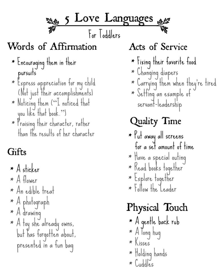 5 Love Languages Worksheet | Language Worksheets