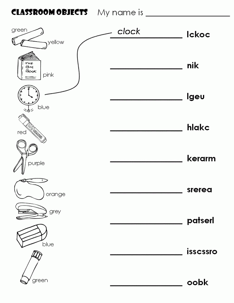 Worksheet For Nursery Class Language Worksheets