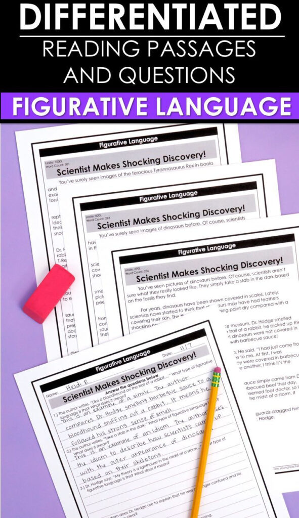 Figurative Language Reading Comprehension Worksheets | Language Worksheets