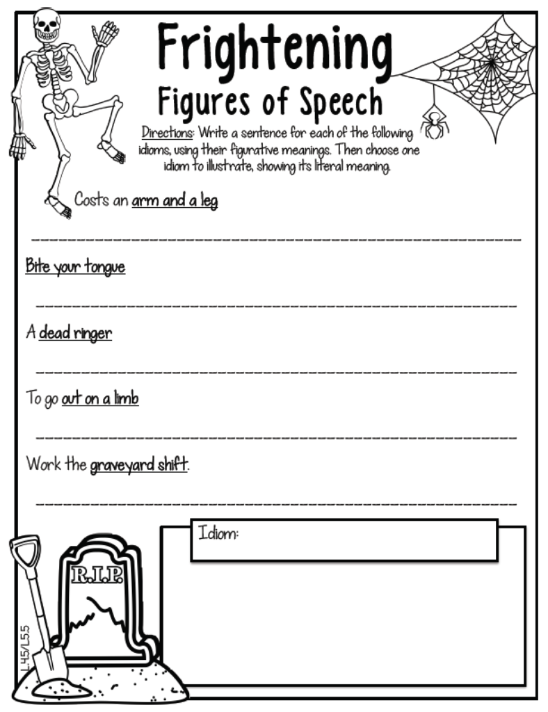 Halloween Figurative Language Worksheet | Language Worksheets