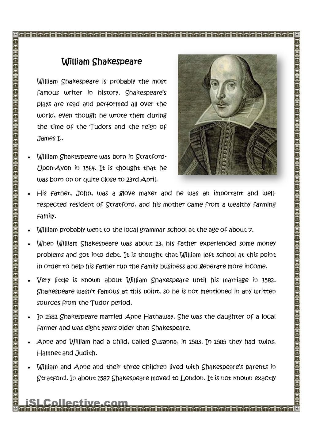 British Council Shakespeare s Language Student Worksheets Answers 
