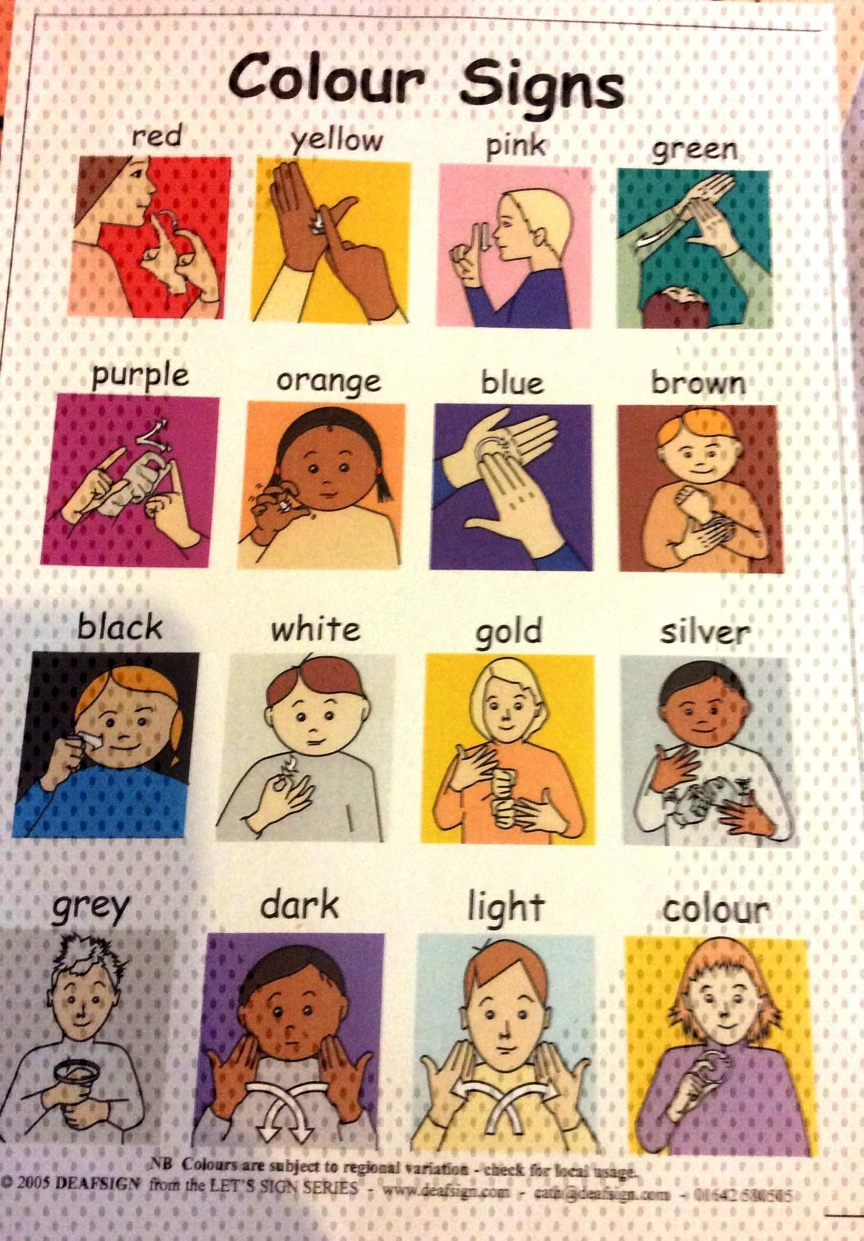 Sign Language Colors Worksheet Language Worksheets